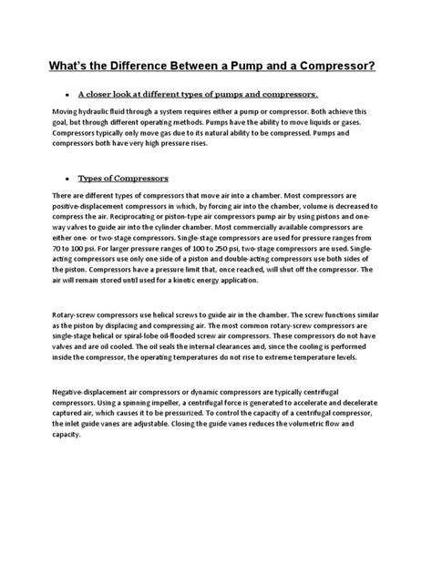 Image result for Compressor vs Pump
