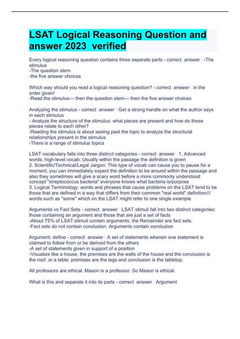 Image result for Logical Reasoning LSAT Question Types