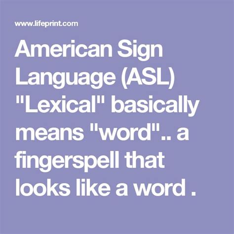 Image result for ASL Lexical