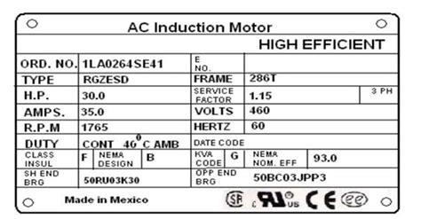 Image result for Motor Nameplate LRC Calculation Example