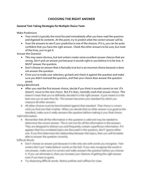 Image result for Test-Taking Strategies Multiple Choice