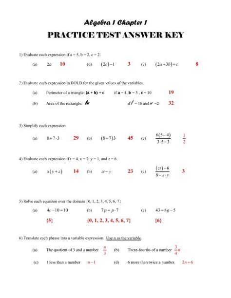 Image result for Algebra 1 Practice Test