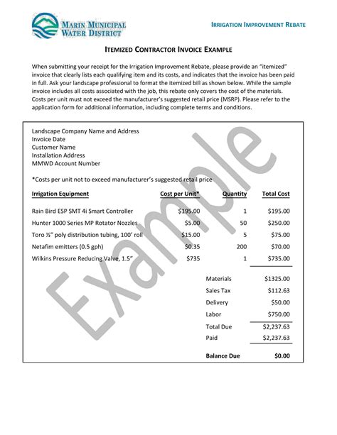 Image result for Contractor Invoice Example