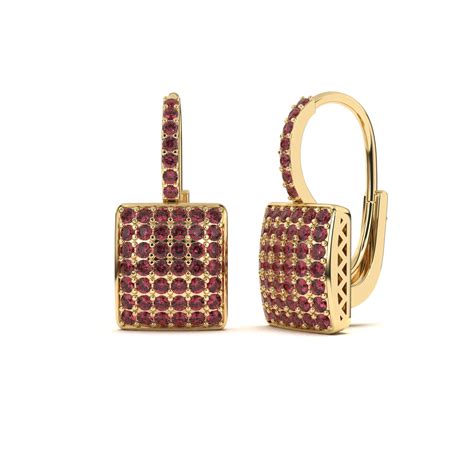 Hoop red ruby earrings - Glacier® Jewelry