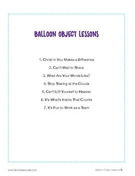 Image result for Object Lesson with Balloons