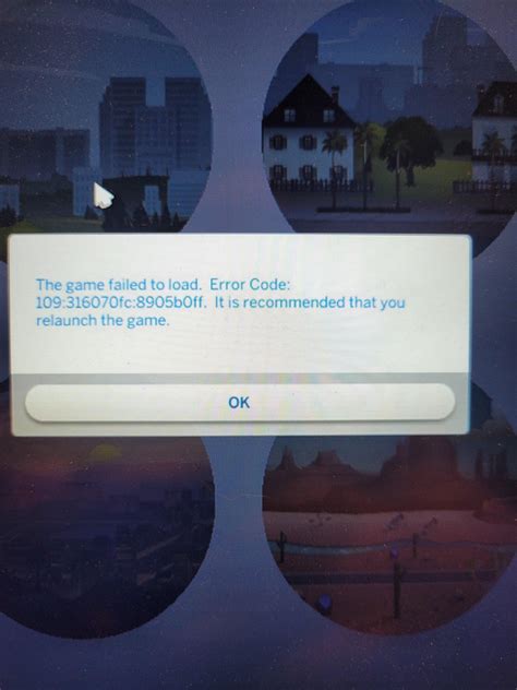 Image result for Sims Error Msg