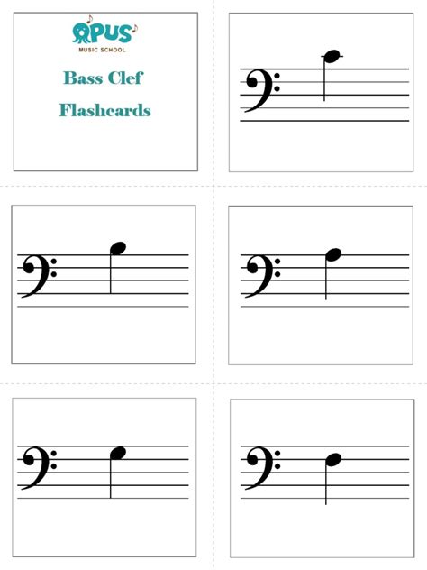 Bass Clef Note Name Flashcards PDF | PDF