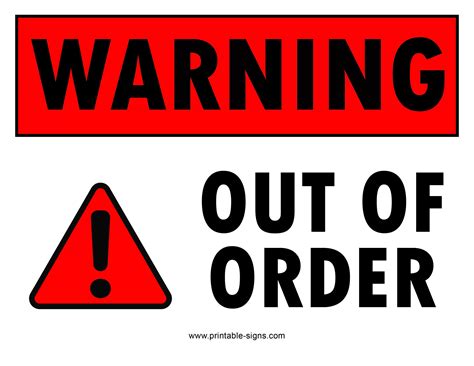 Image result for Out of Order Sign