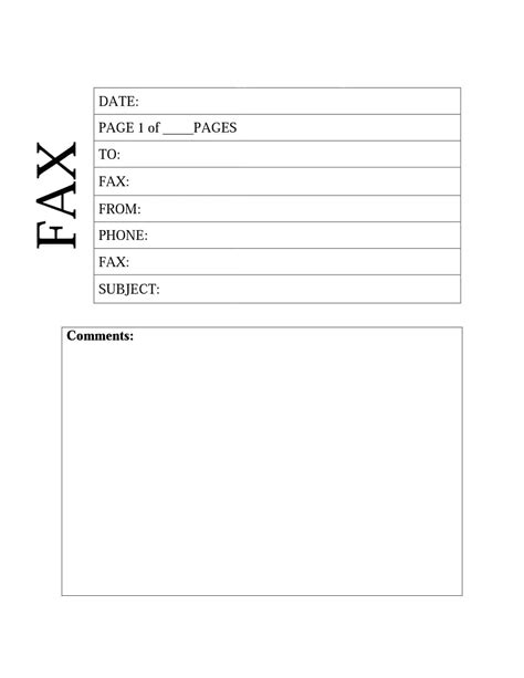 Image result for Basic Blank Fax Form