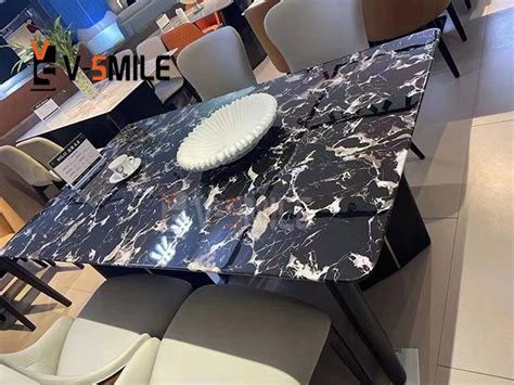 Custom cut marble table top restaurant hotel marble top dining table ...