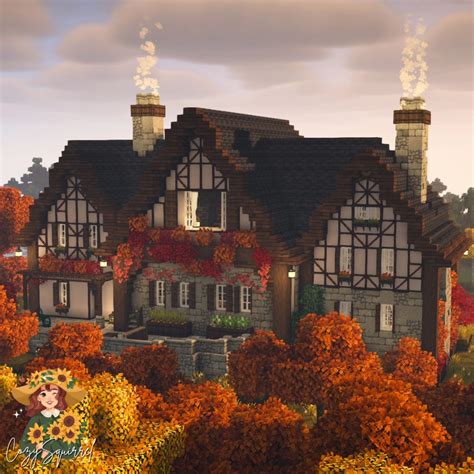 Image result for Minecraft Autumn Cottage Tutorial