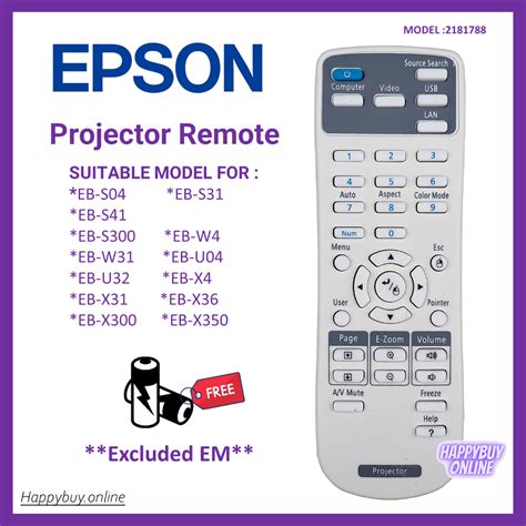 Image result for Epson Projector Remote Controller