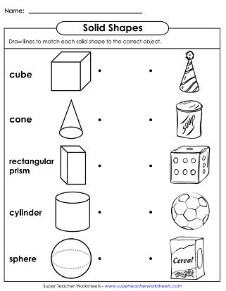 Solid Shapes Worksheets (Very Basic) - Worksheets Library