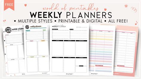 Image result for Free Printable Weekly Schedule Planner