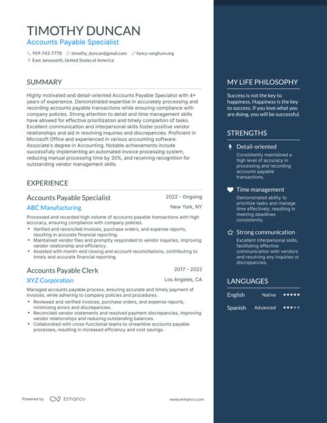 Image result for Accounts Payable Resume Examples