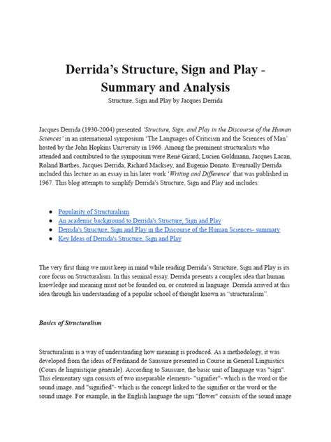 Image result for Derrida Structure