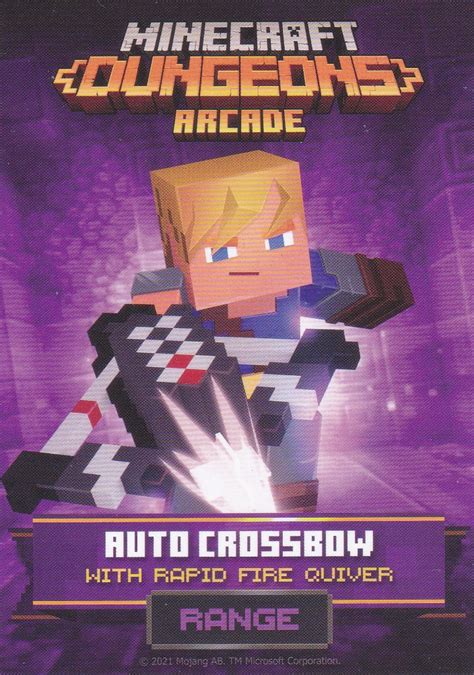 Minecraft Dungeons Arcade Series 1 Card 21 Range: Autocross With Rapid ...