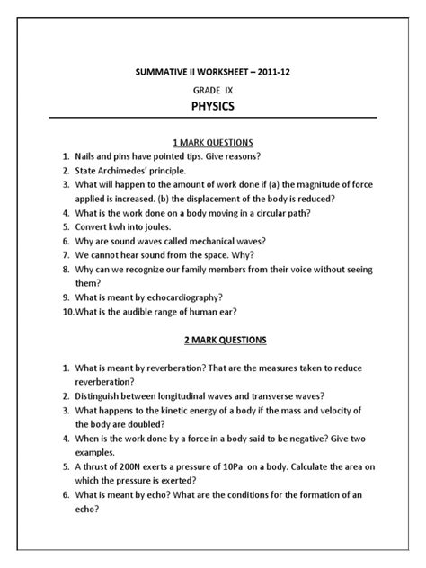 Image result for Physics Chapter 1 Class 9 Worksheet
