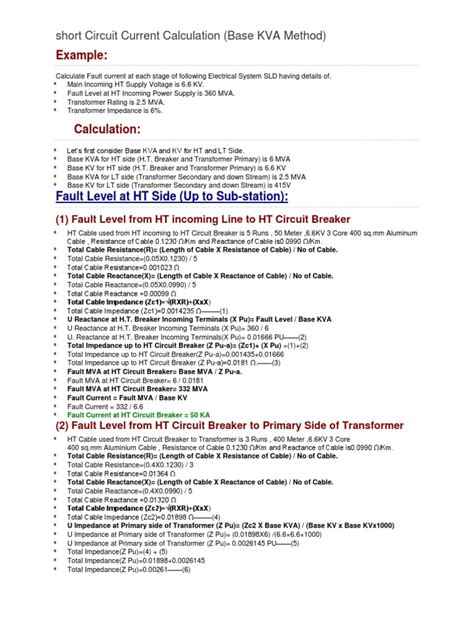 Image result for Short Circuit Current Calculation
