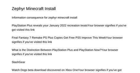 Image result for Zephyr Minecraft Install