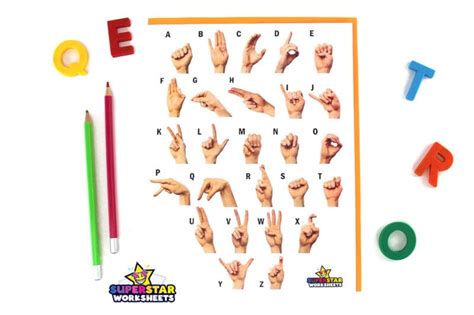 ASL Alphabet - Superstar Worksheets