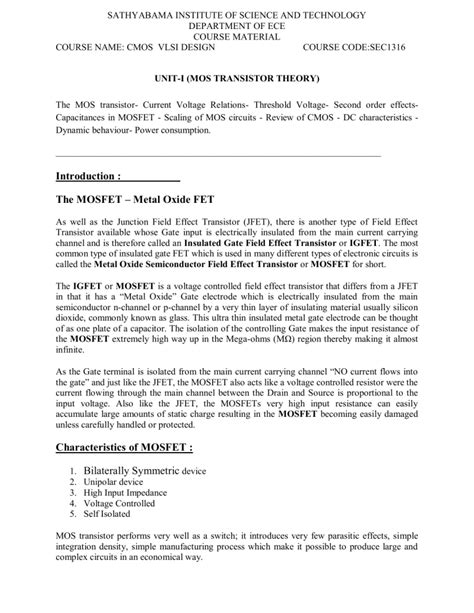 Image result for MOS FET Notes