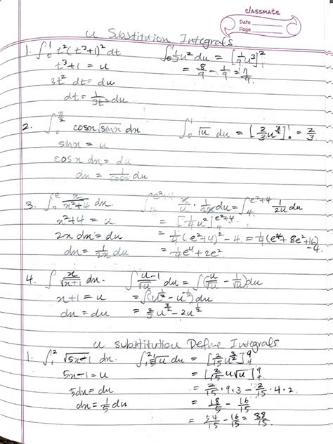 Image result for U Substitution Practice Problems
