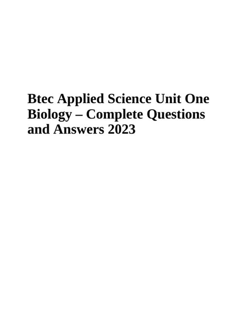 Image result for BTEC Applied Science Unit 7 Question 1
