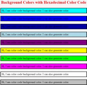 CSS Color Codes | Different Color with Hexa and Decimal Codes