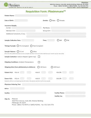 Image result for Requisition Form Plebotomy