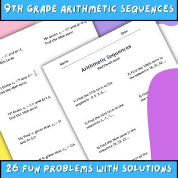 Image result for Arithmitic Sequence Fun Problems
