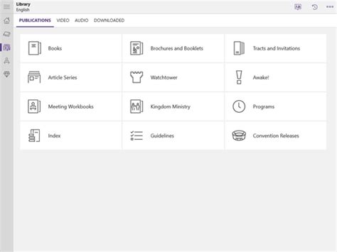 Image result for JW Library Menu Bar