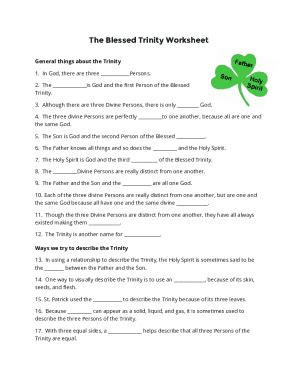 Image result for Trinity Worksheet