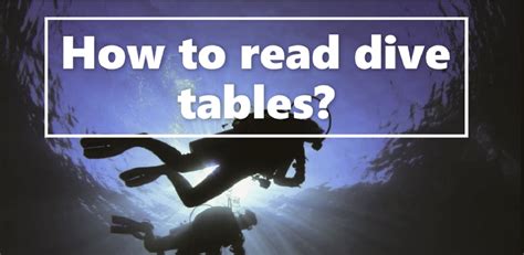 Image result for How to Use a Dive Table