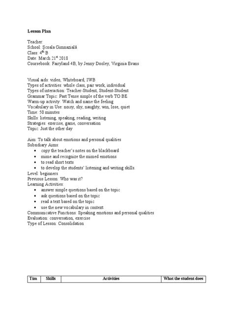 Image result for Sample 4th Grade Lesson Plan