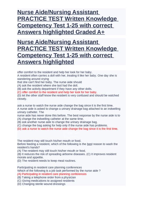 Image result for Nursing Assistant Practice Test