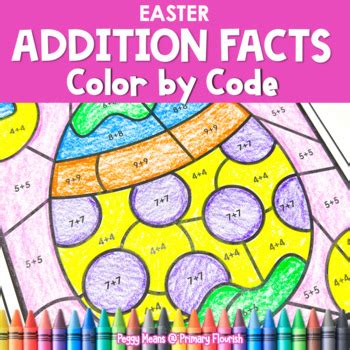 Image result for Easter Addition Color by Number
