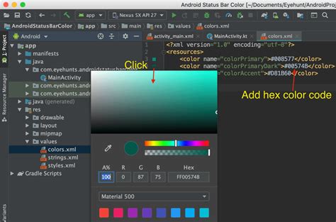 Image result for Change Status Bar Color Android Kotlin