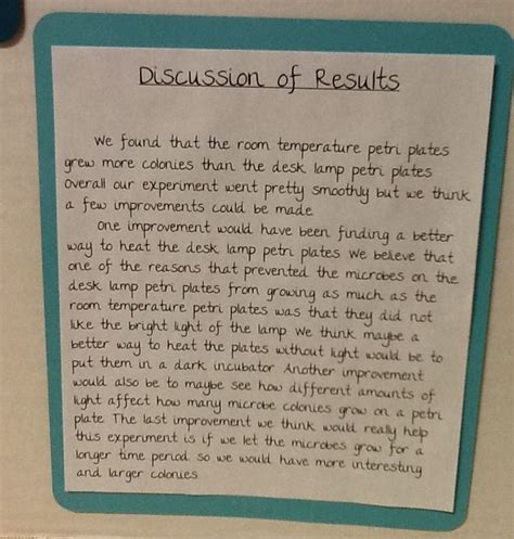 Image result for Science Fair Project Discussion Example