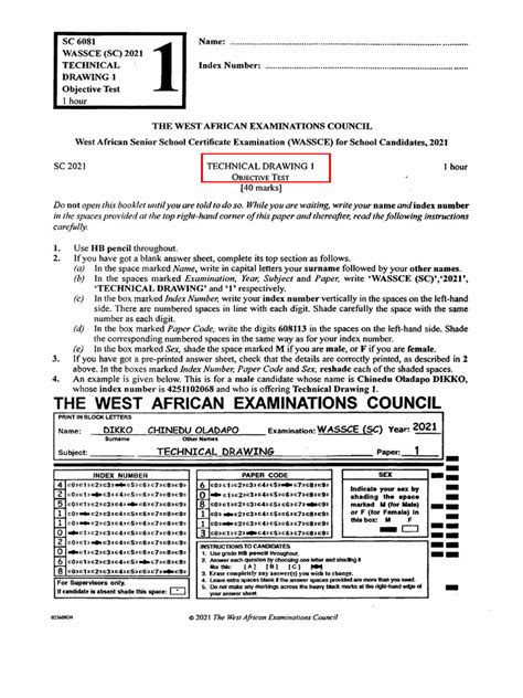 Image result for WAEC Technical Drawing PDF