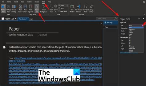 Image result for OneNote View Margins