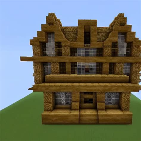 Minecraft mansion, four stories, lit with glowstone, | Stable Diffusion