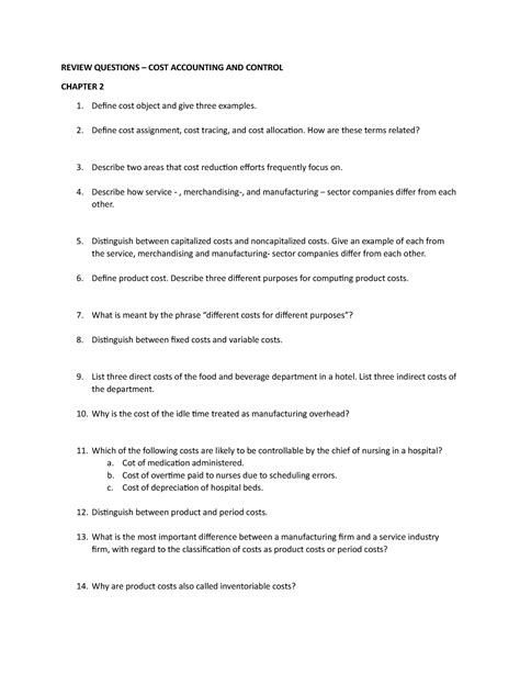 Image result for Cost Control Accounting Questions