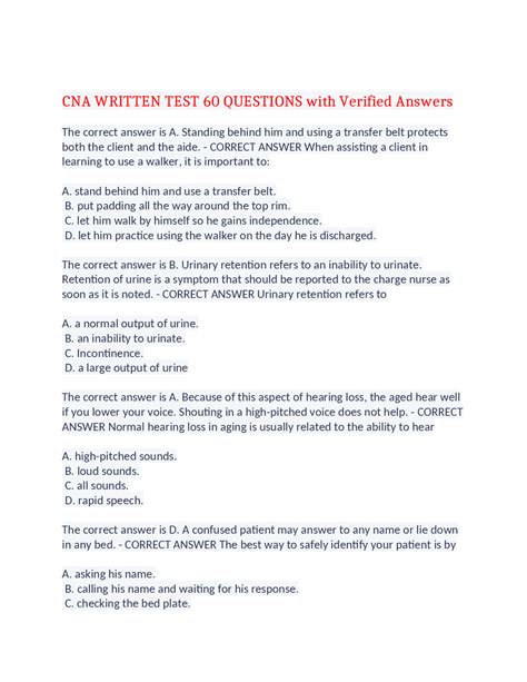 Image result for CNA Test Questions and Answers Explained