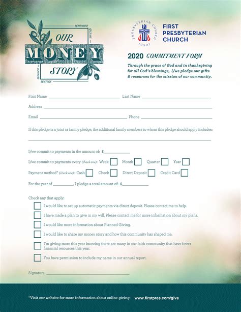 Image result for Stewardship Pledge Card Examples