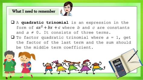 Image result for General Quadratic Trinomial Examples