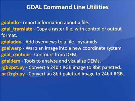 Image result for GDAL Command Line