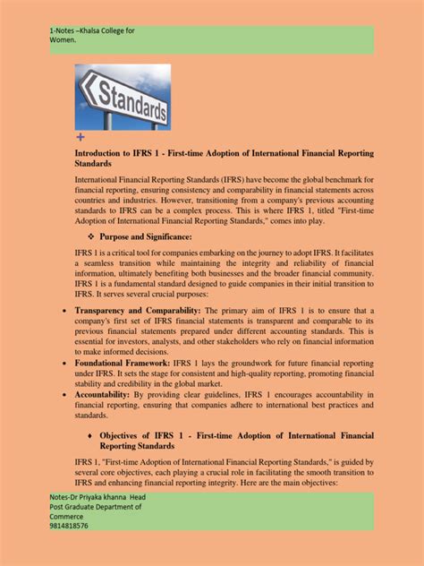 Image result for IFRS 1 Explained