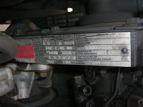 Image result for Cummins Engine Serial Number