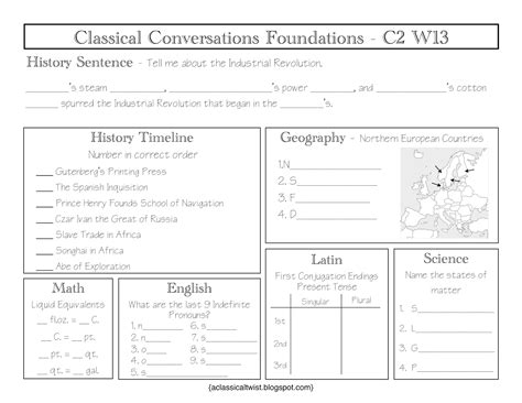 Image result for Classical Conversations Cycle 2 Printable Worksheets